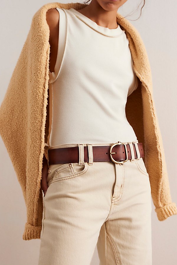 Free People We The Free Birch Leather Belt In Banana Cream  display picture 1