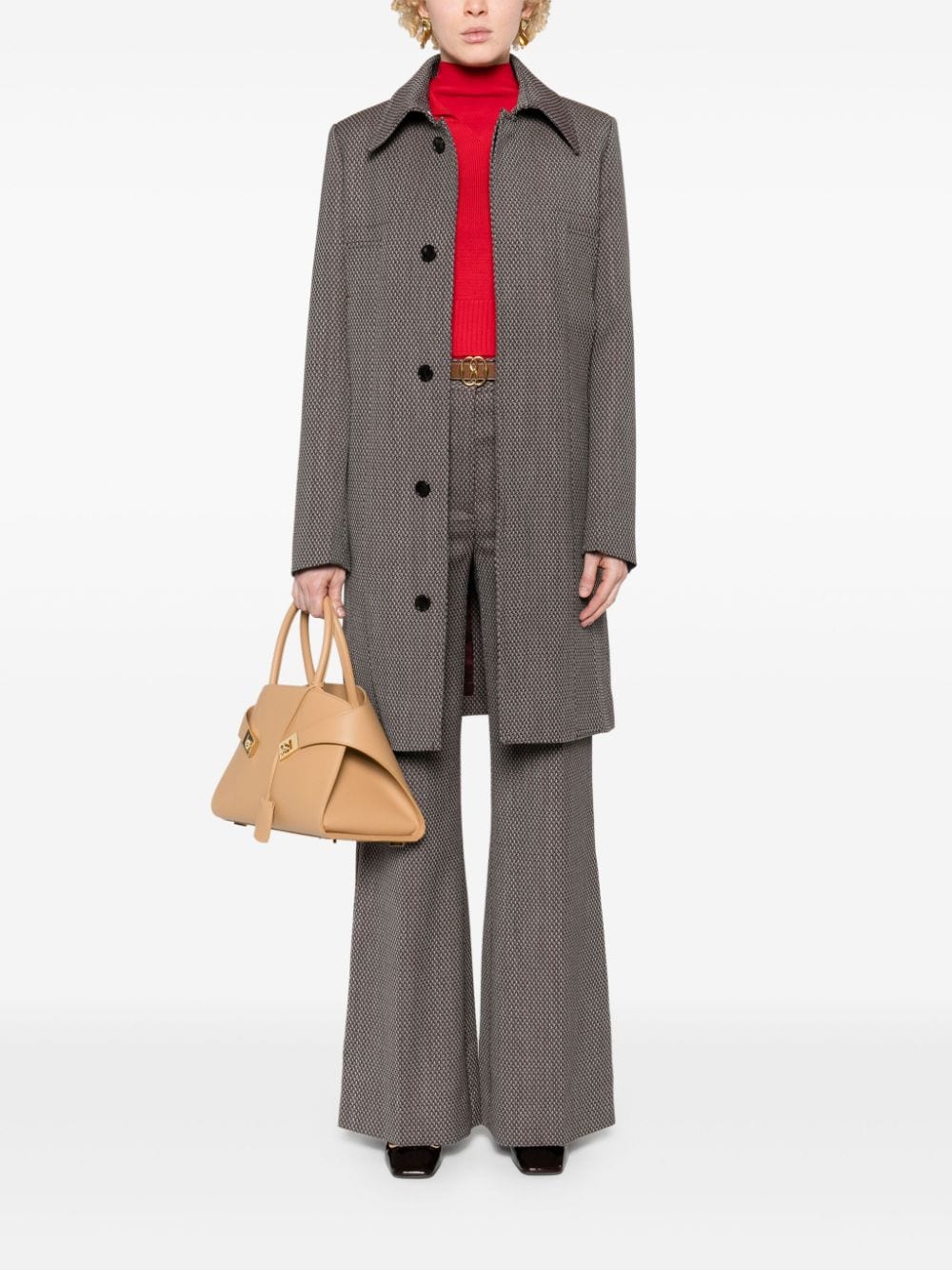 VICTORIA BECKHAM Victoria Beckham Jacquard Single-Breasted Coat