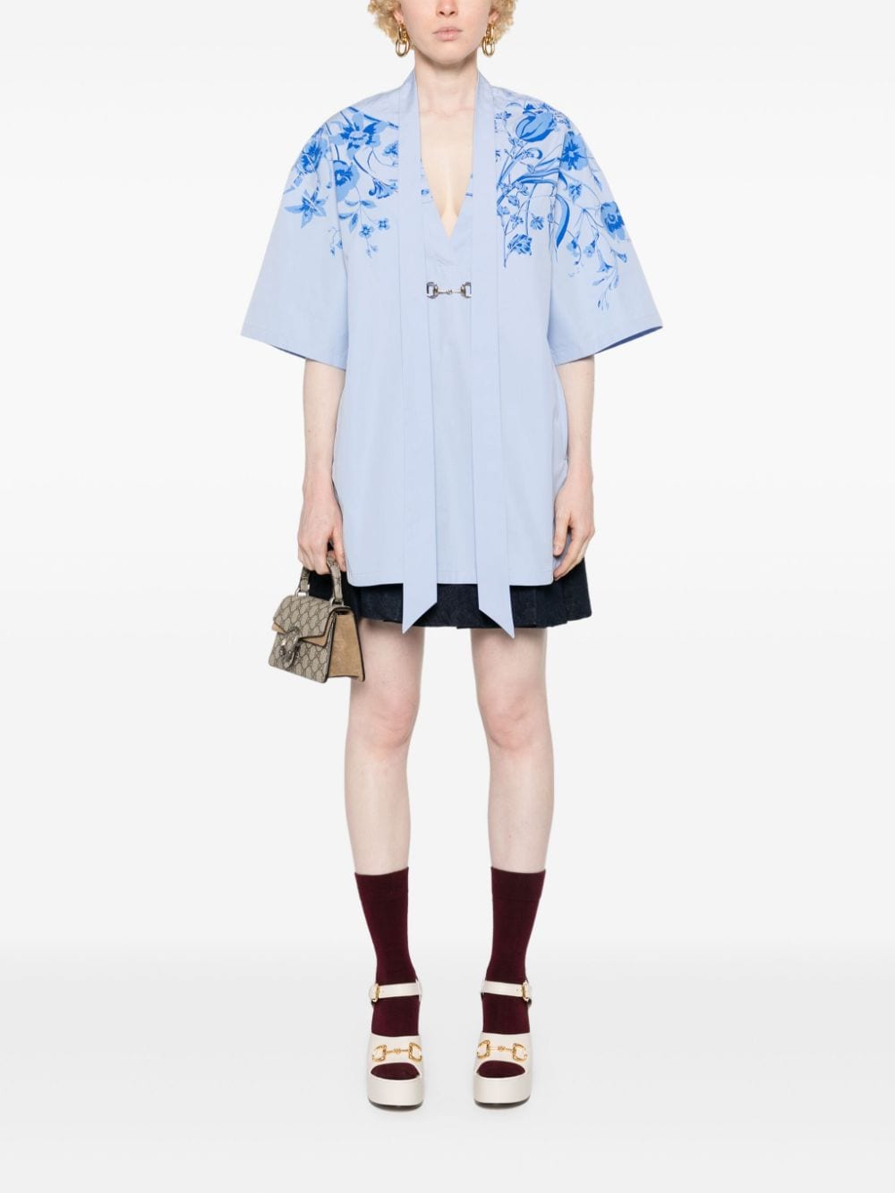 GUCCI Horsebit-Detail Poplin Dress