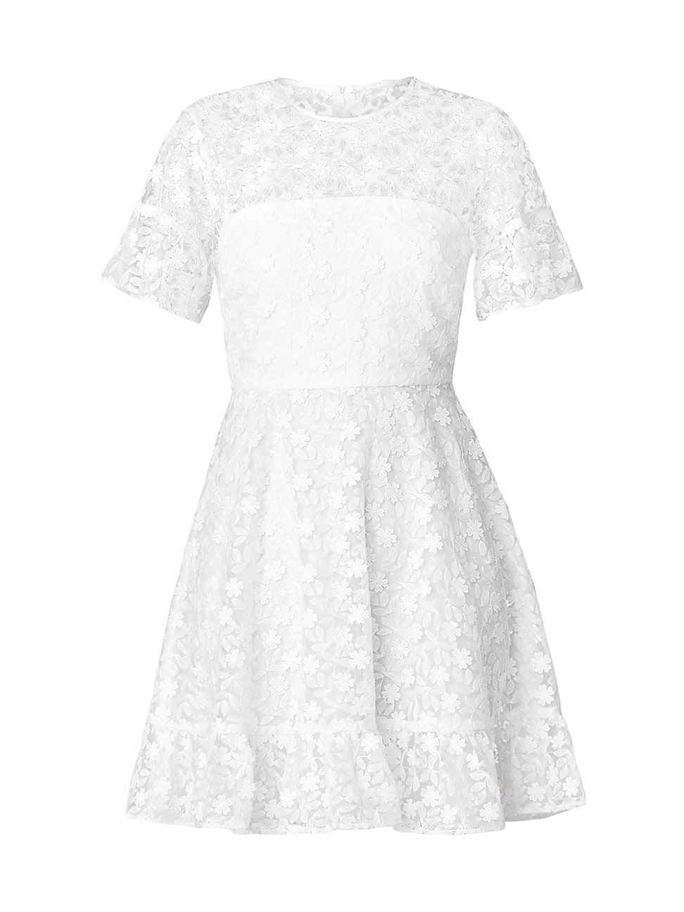 Shoshanna Sora Floral Short-Sleeve Minidress In Optic - 35% Off |  Editorialist