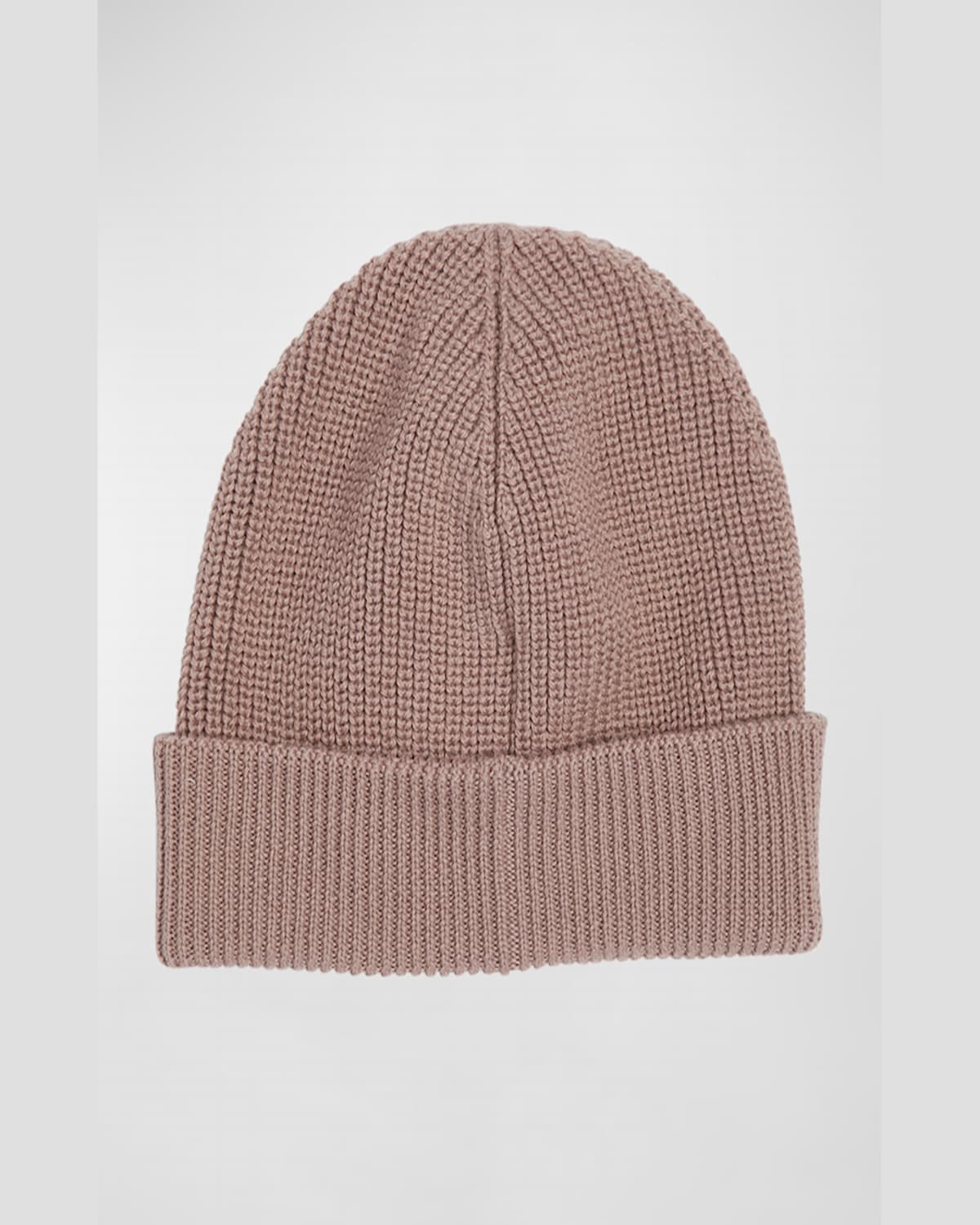 Moncler Wool Ribbed Knit Logo Beanie - Pink | Editorialist display picture 1