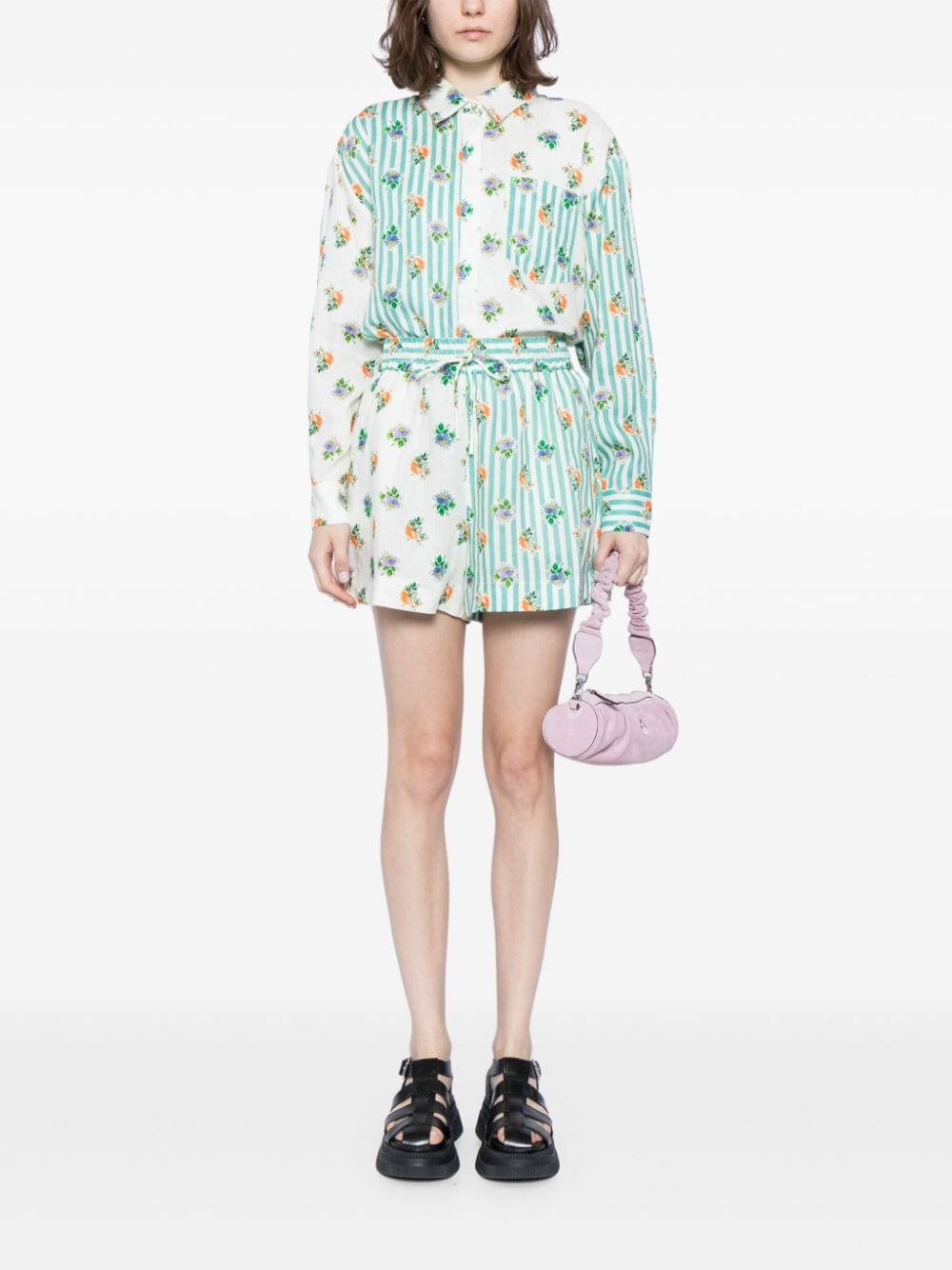 ALEMAIS ALEMAIS Floral-Print Linen Shorts