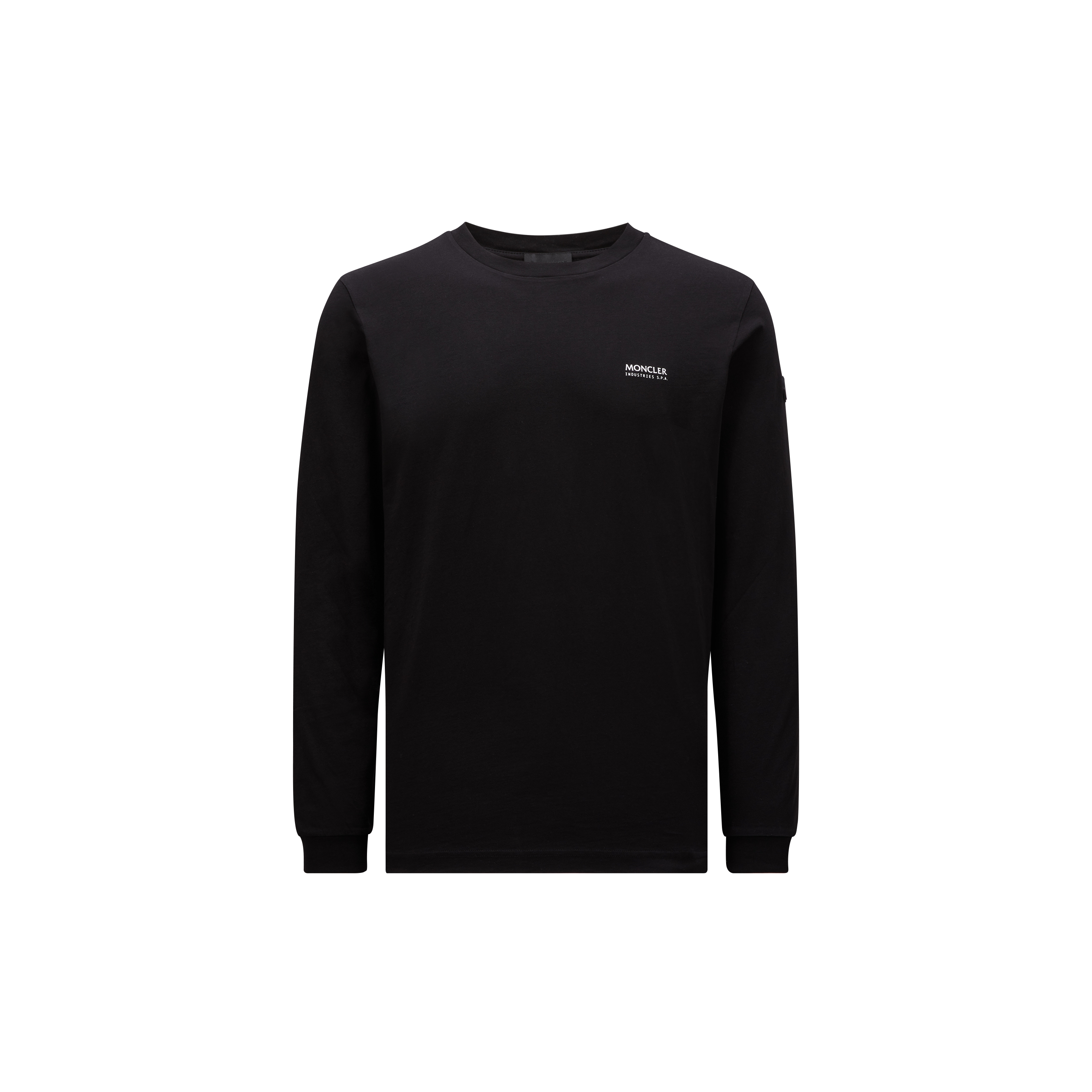 Moncler Back Logo Long Sleeve Cotton T-Shirt - Black | Editorialist