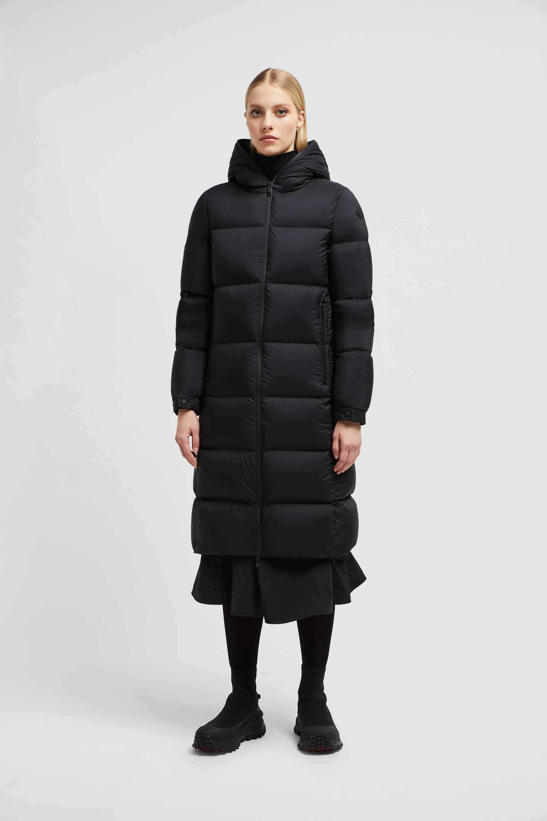 Moncler Arredoun Long Down Jacket - Black | Editorialist
