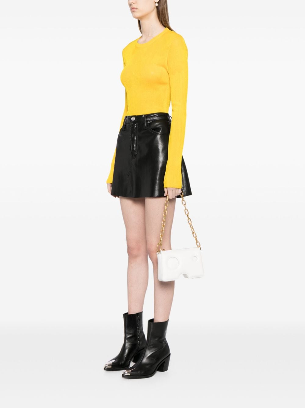 OFF-WHITE Burrow Leather Shoulder Bag