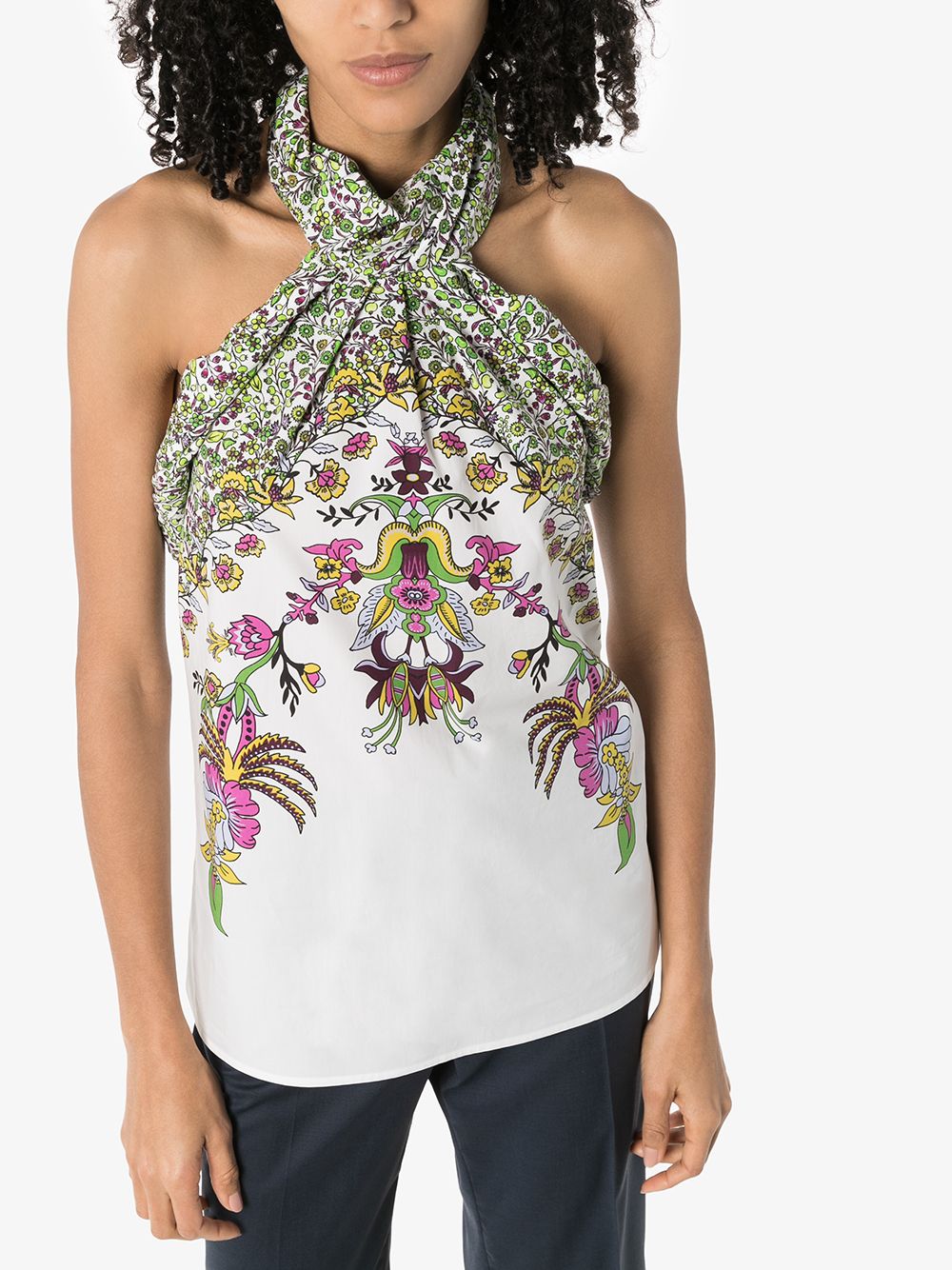 GIVENCHY Givenchy Floral-Print Halterneck Top