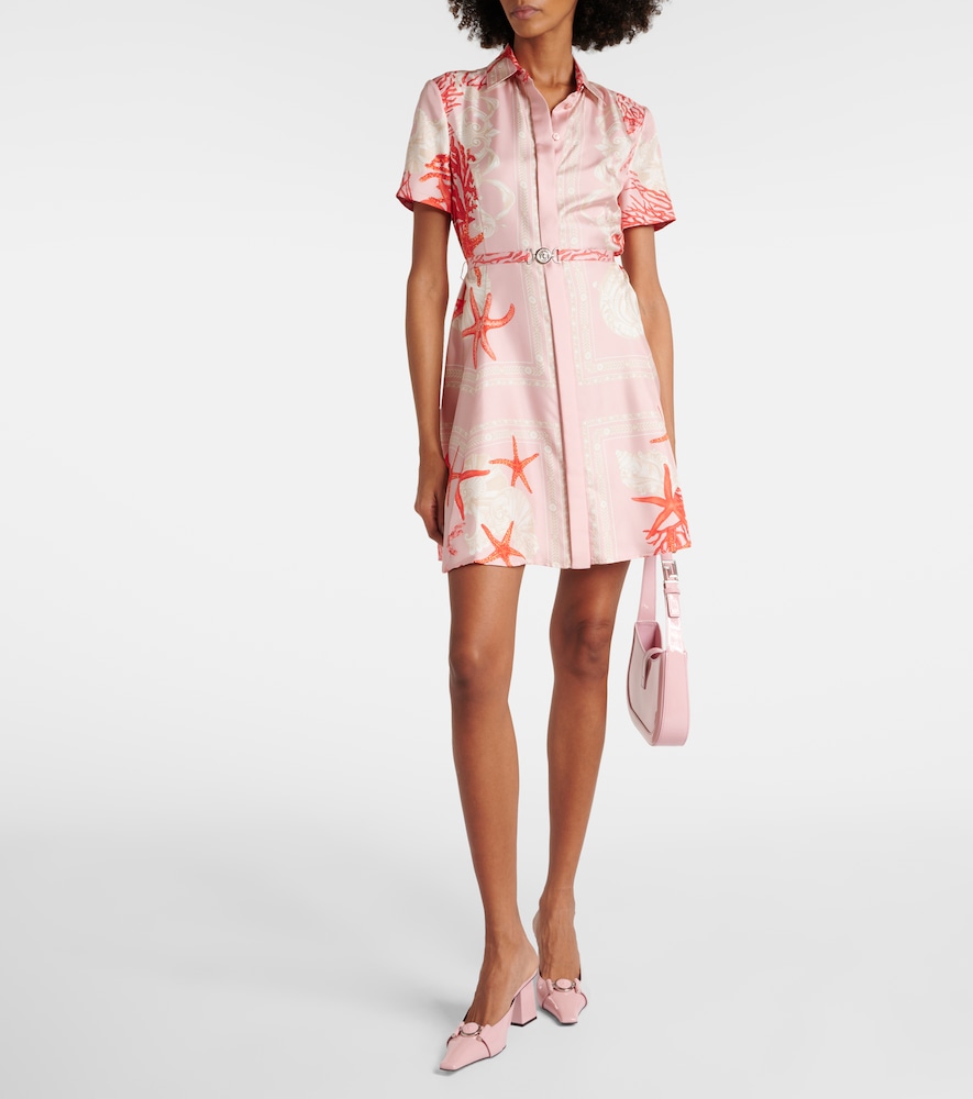 VERSACE Versace Barocco Sea Silk Twill Shirt Dress