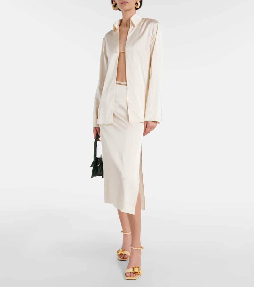 JACQUEMUS Jacquemus La Chemise Notte Satin Top