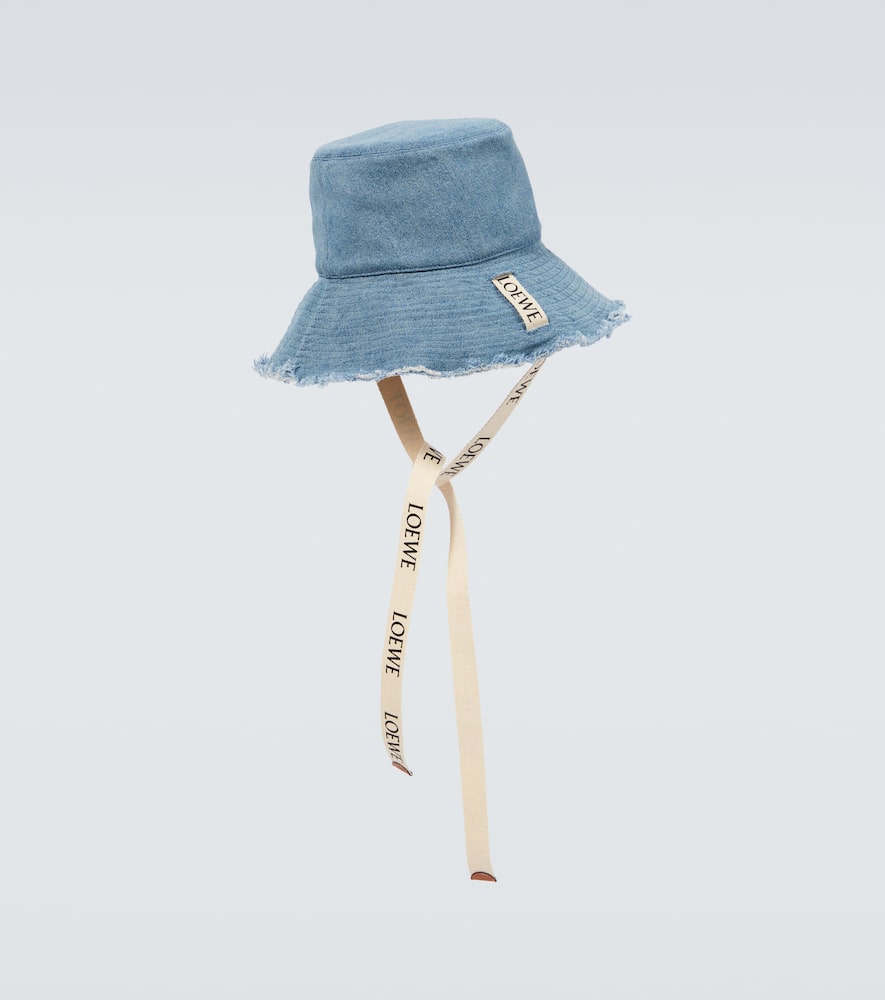 Loewe Cowboy Blue Bucket Hat Loewe Denim Fringe Bucket Hat logo color blue size Size-57  main image 3