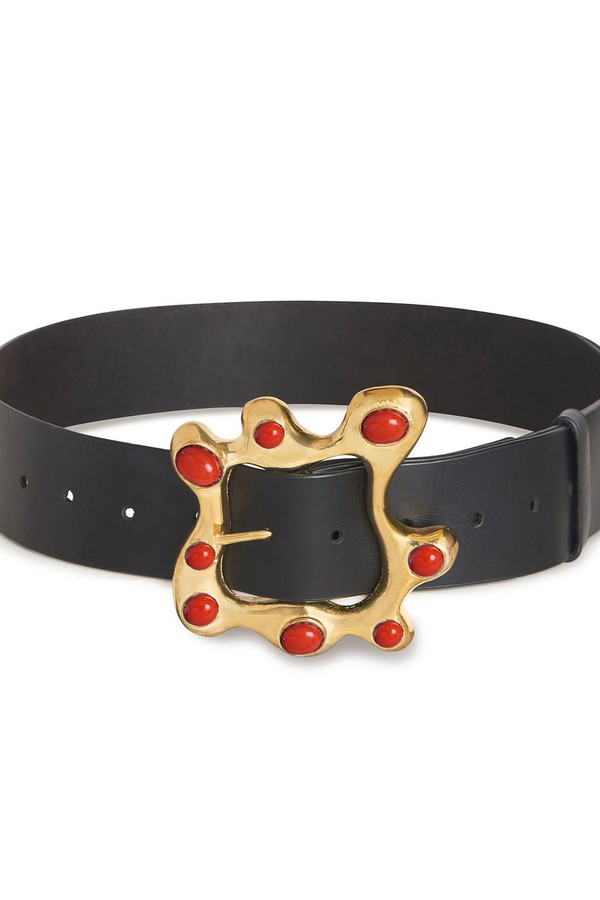 Cynthia Rowley Oversized Belt Buckle Signature Buckle Belt