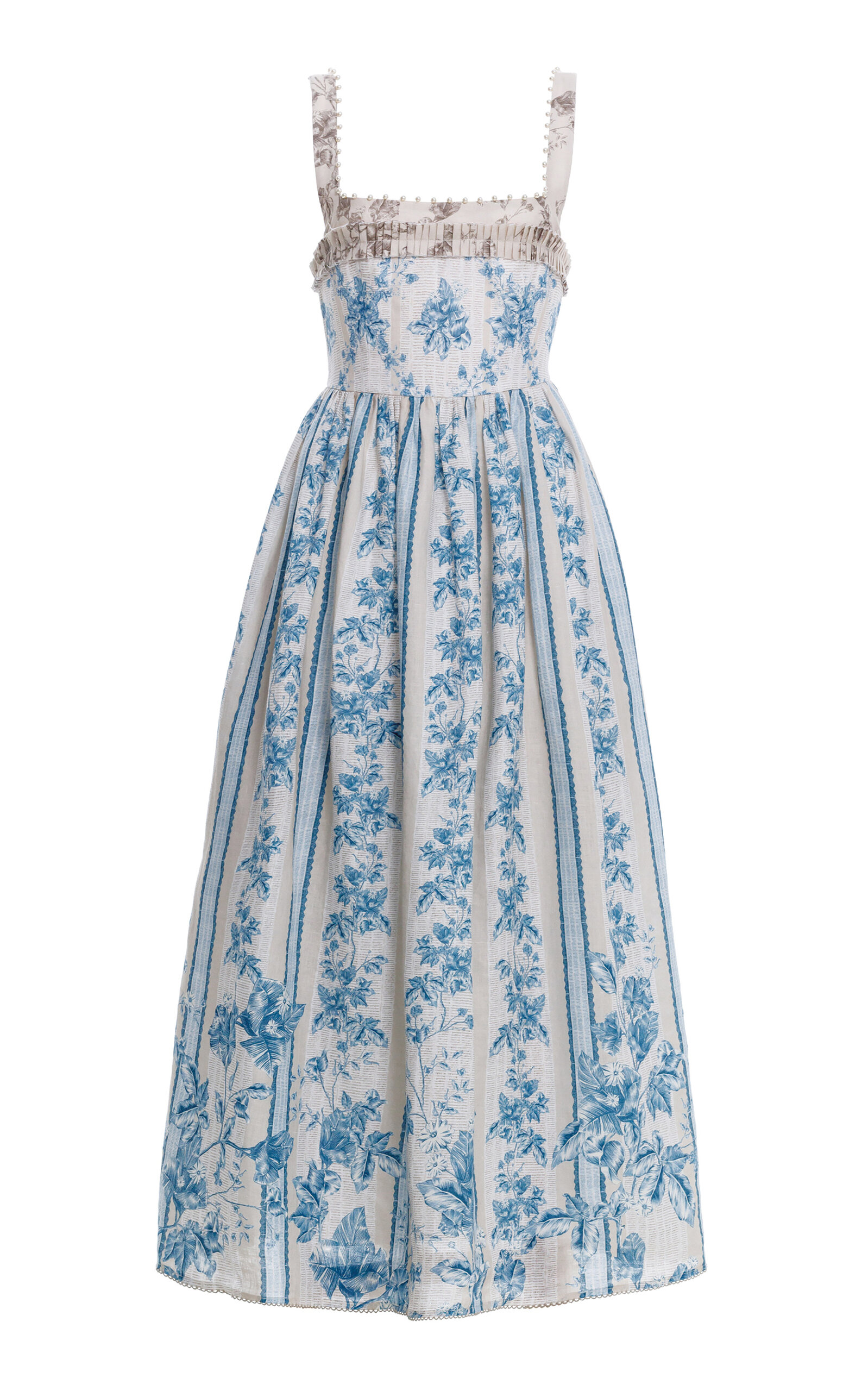 agua by agua bendita barbara floral linen midi dress Wild Barbara Midi Dress