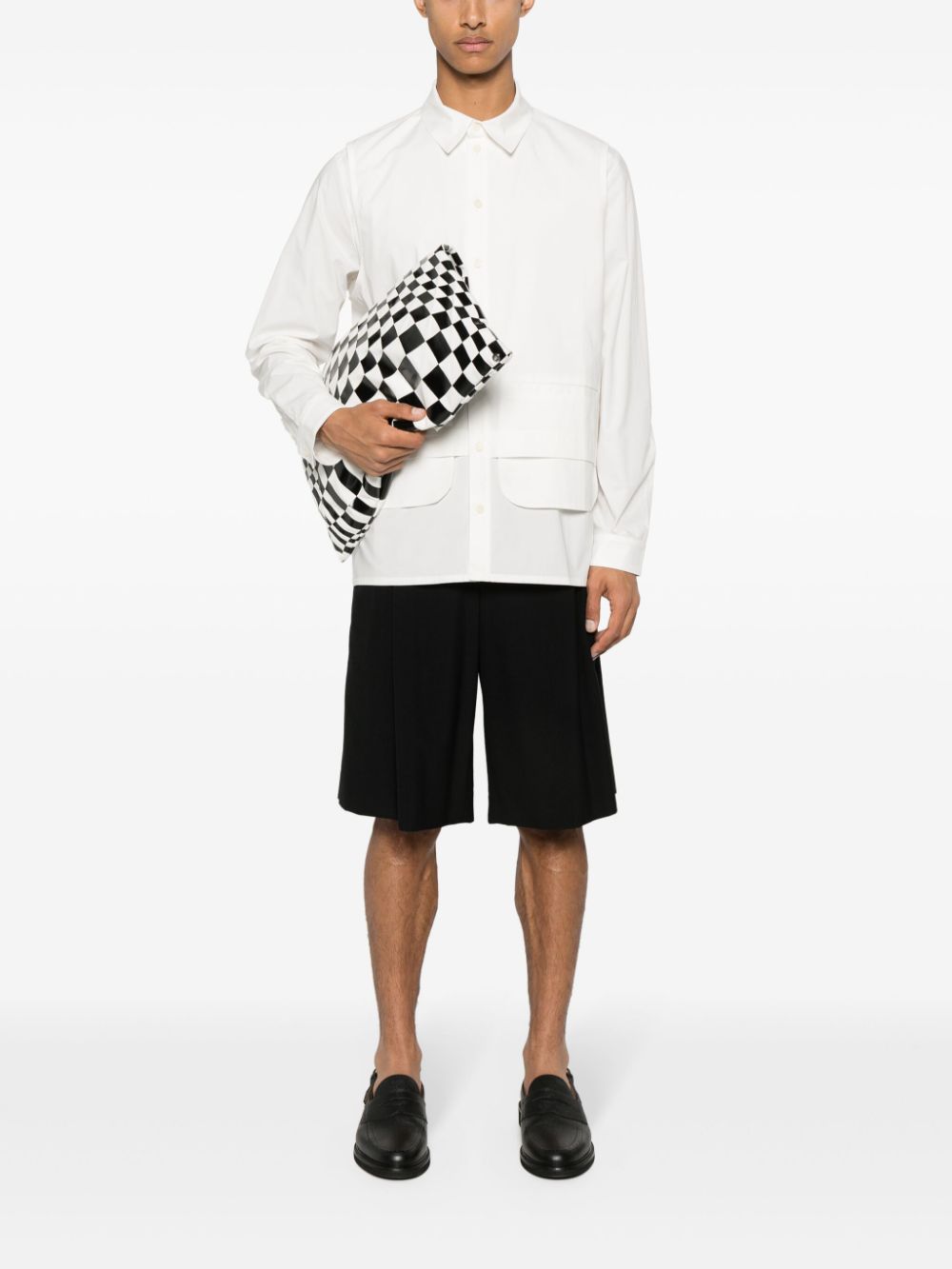 HENRIK VIBSKOV ants poplin layered shirt