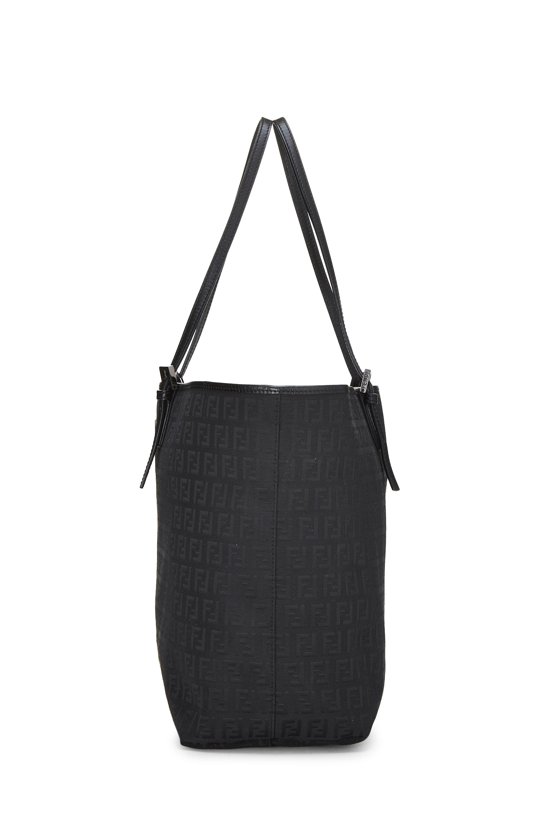 Fendi Zucchino Canvas Roll Tote - Black | Editorialist