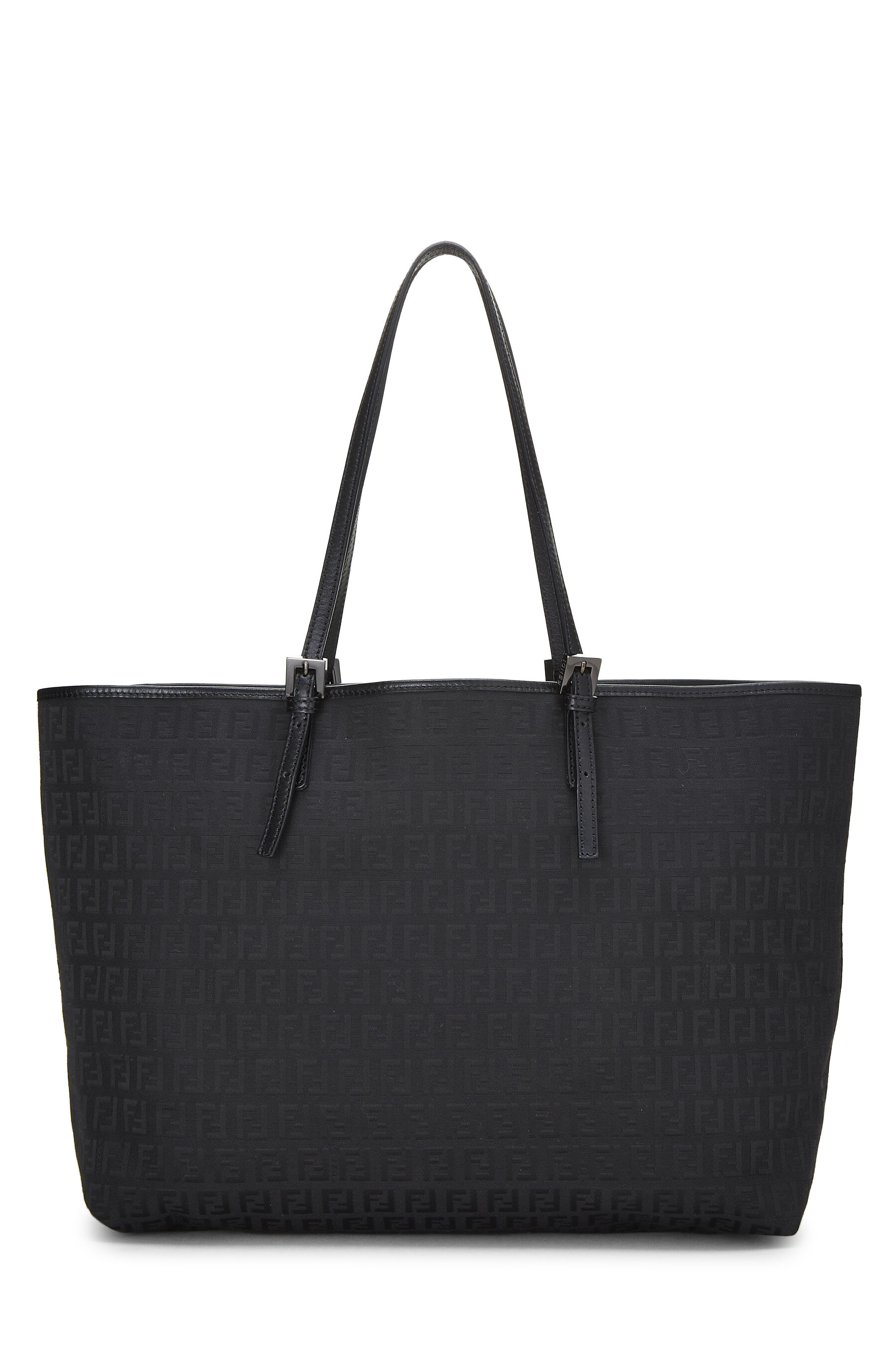 ✨ Fendi Zucchino Canvas Roll Tote Bag Fendi Zucchino Canvas Roll Tote - Black | Editorialist main image 3