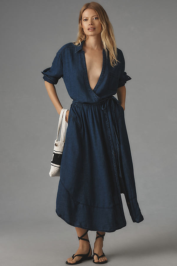 pilcro seamed v-neck denim dress Tiara's_looks on LTK