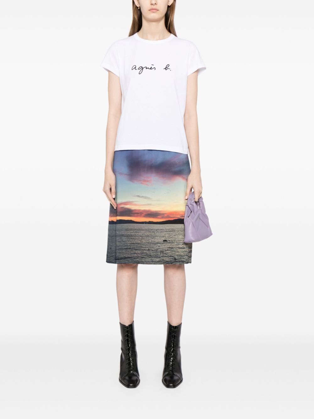 AGNES B. agnès b. Logo-Print T-Shirt