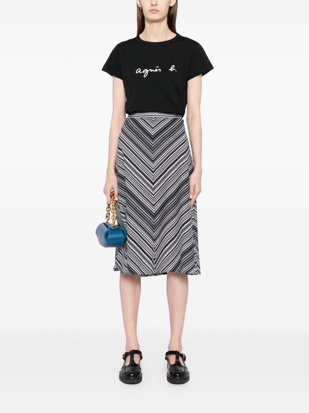 AGNES B. agnès b. Logo-Print Cotton T-Shirt