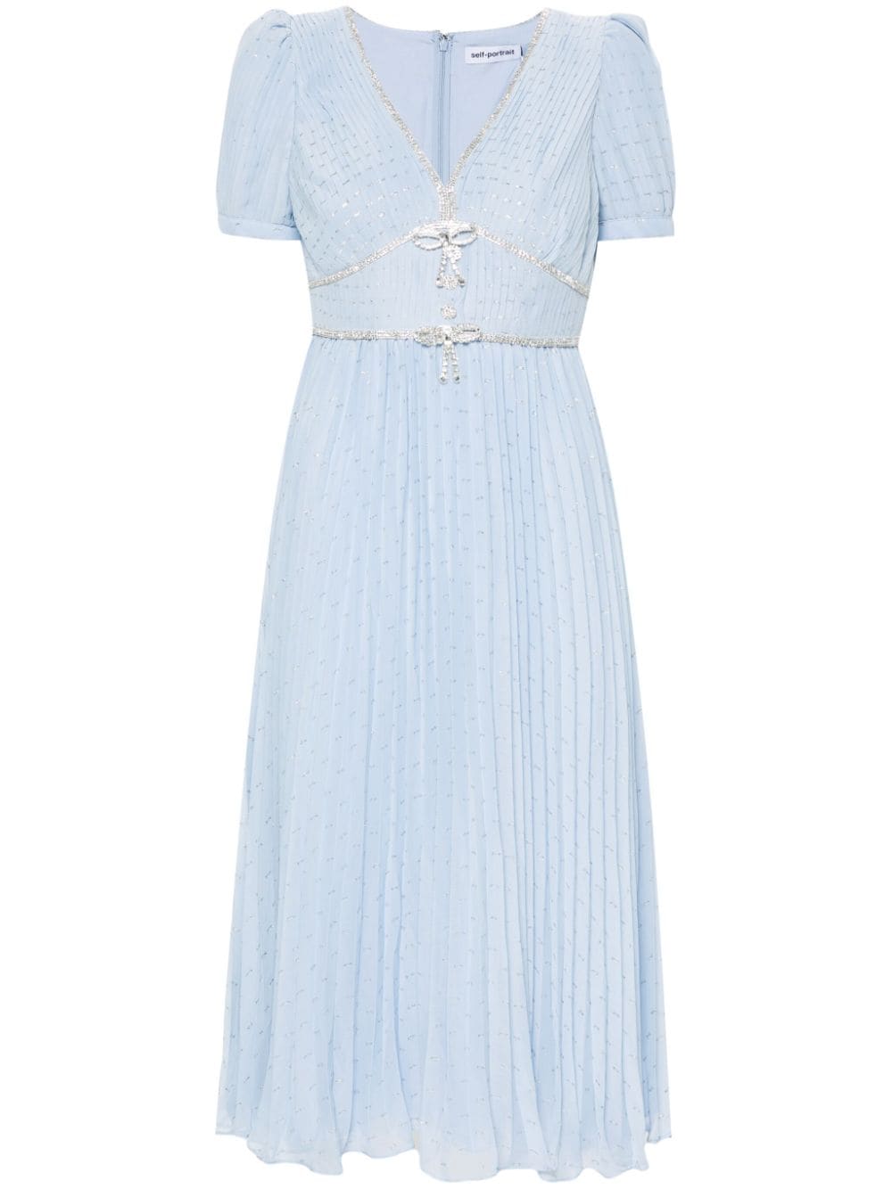 self portrait pale blue chiffon trimmed dress self-portrait - PALE BLUE CHIFFON TRIMMED DRESS / Shop https://tinyurl.com/y7r6bwfu