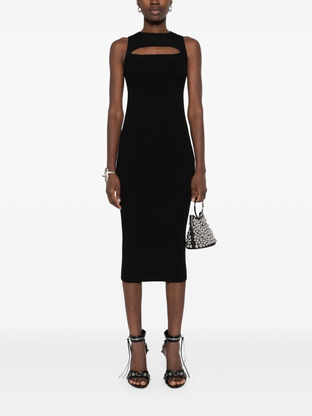 ALEXANDER MCQUEEN Alexander McQueen Cut-Out Ribbed Maxi Dress