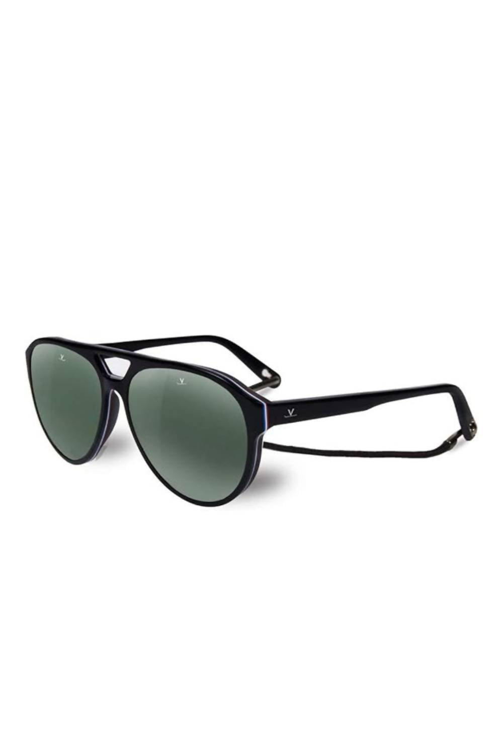 Vuarnet Tom Sunglasses In Shiny Black,Green In Multi 40% Off