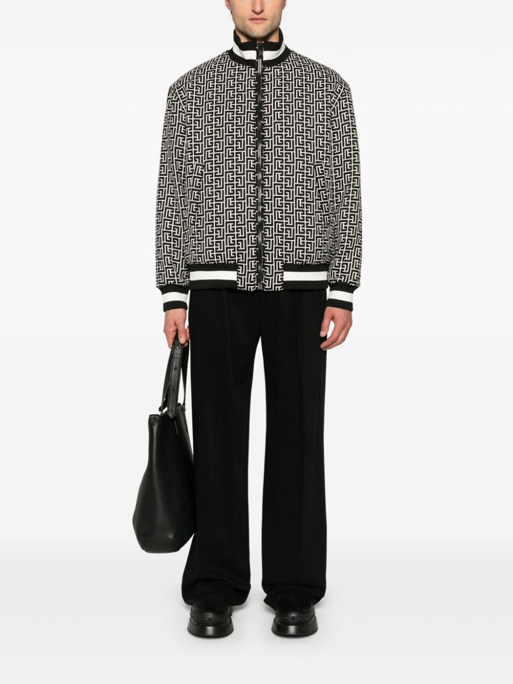 BALMAIN Balmain Monogram Reversible Bomber Jacket