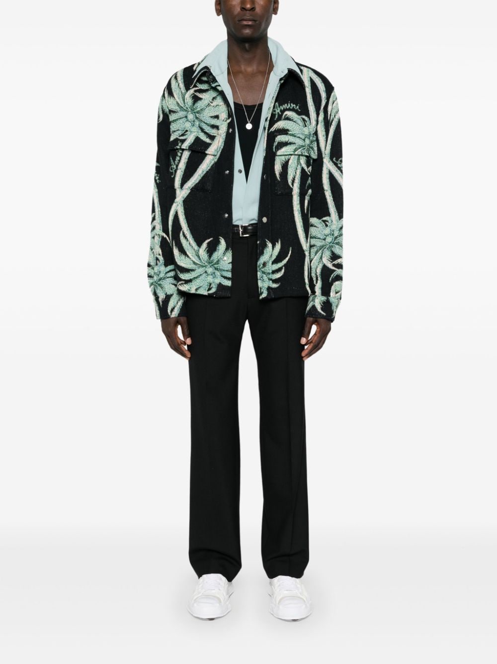 Amiri Swan Tapestry Overshirt In Ashley Blue - 40% Off | Editorialist