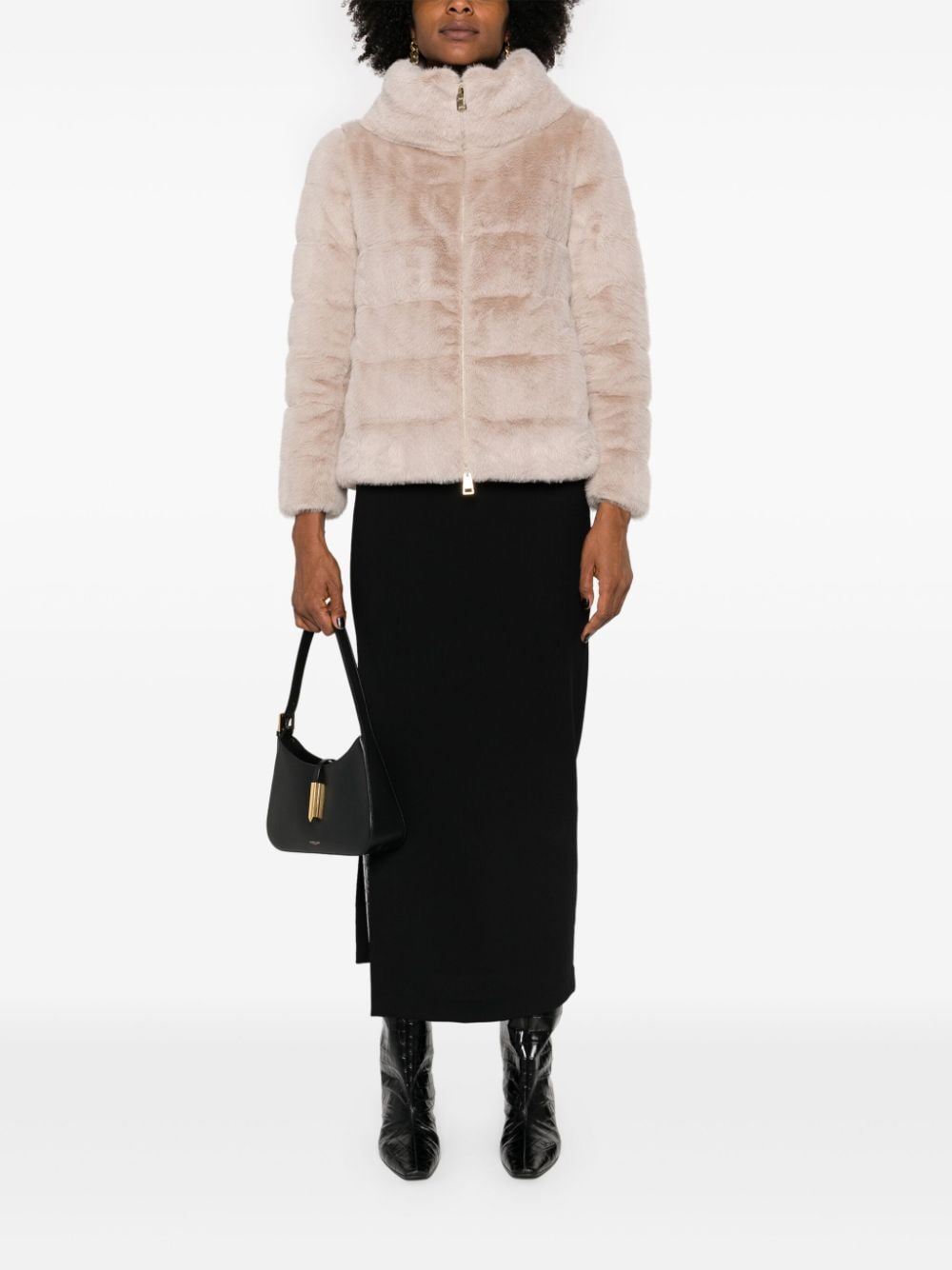 HERNO Faux-Fur Zipped Jacket