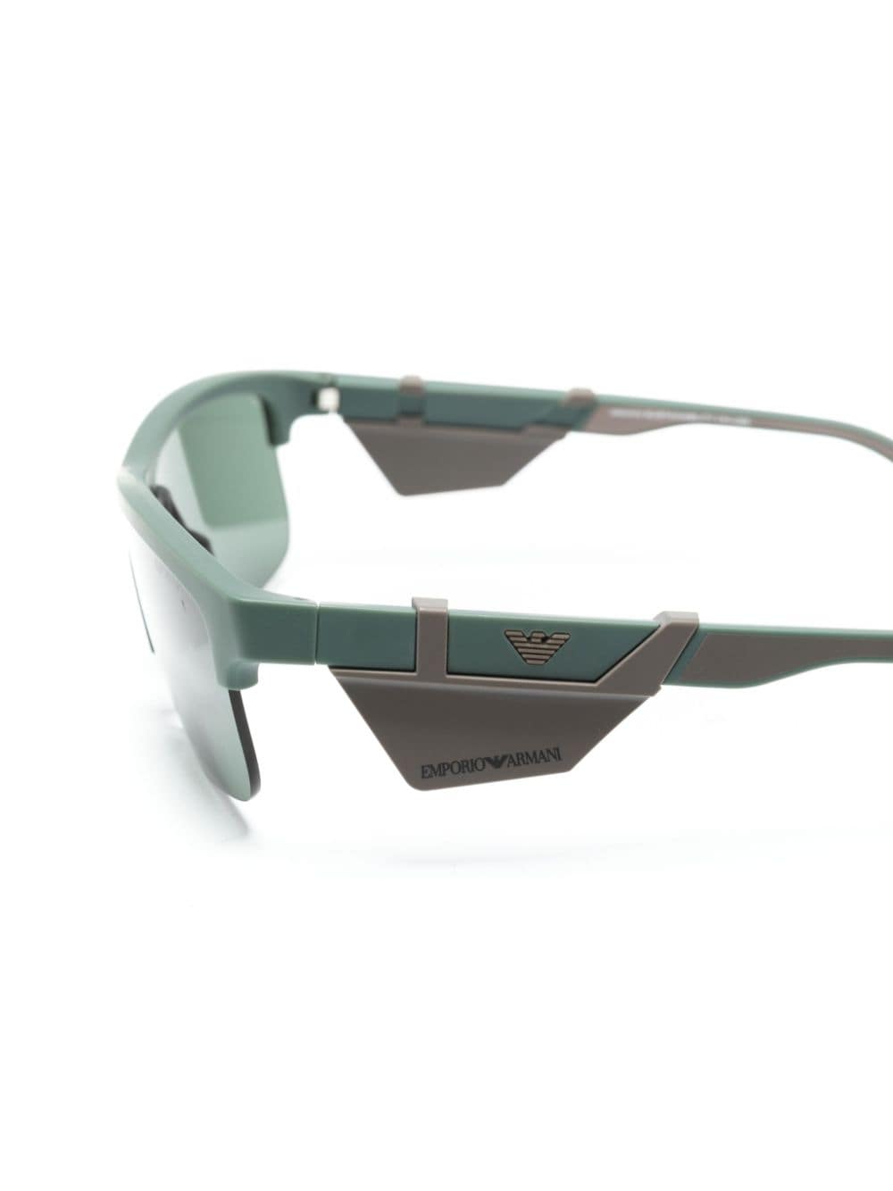 Emporio Armani Shield-Frame Sunglasses - Green - 35% Off  display picture 1