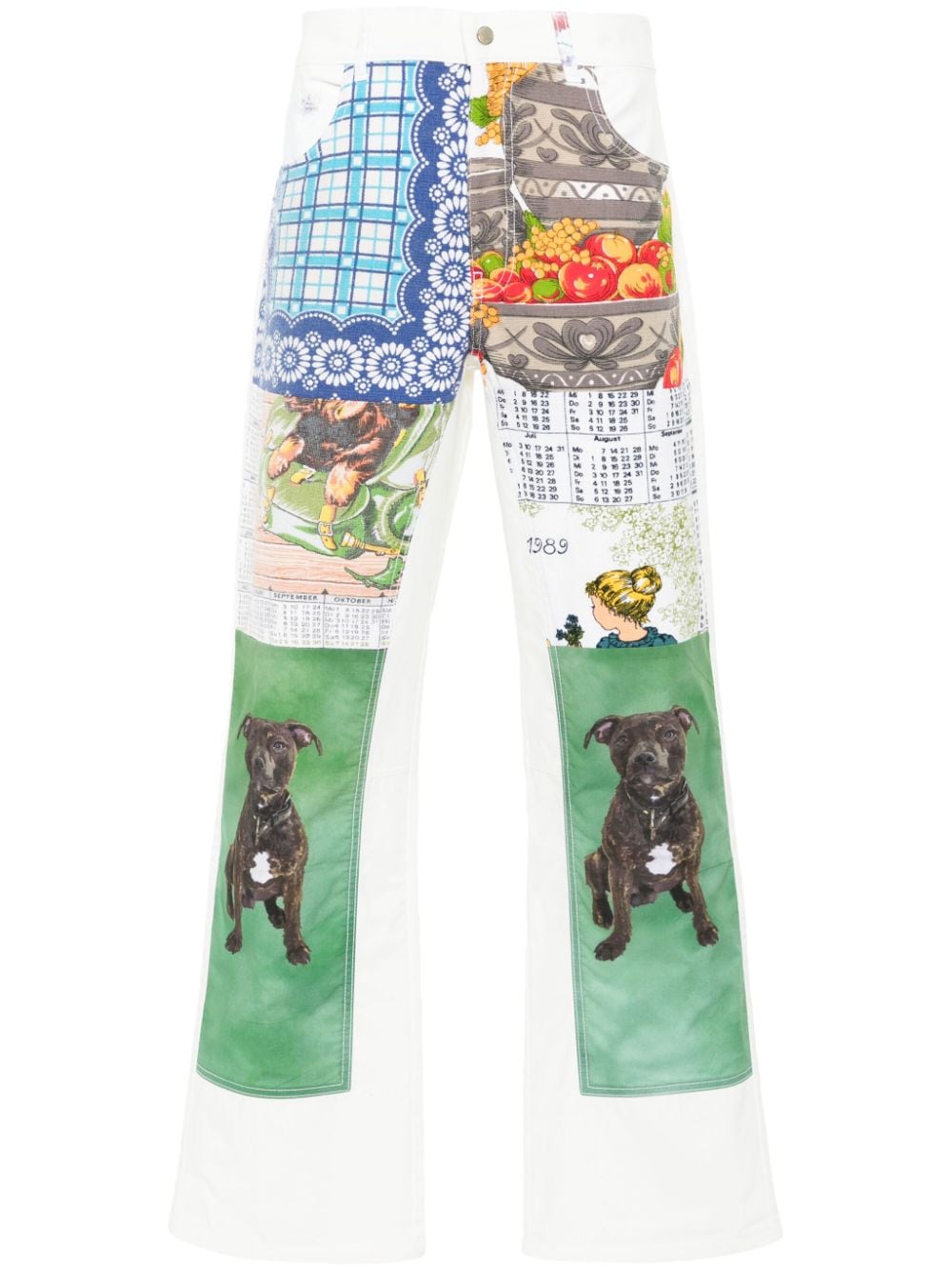 MARINE SERRE Marine Serre Calendar Print Straight Leg Trousers