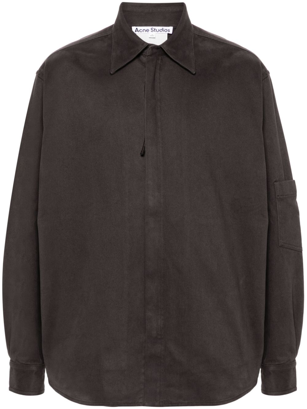 Acne Studios Zip-Up Twill Cotton Overshirt - Black | Editorialist
