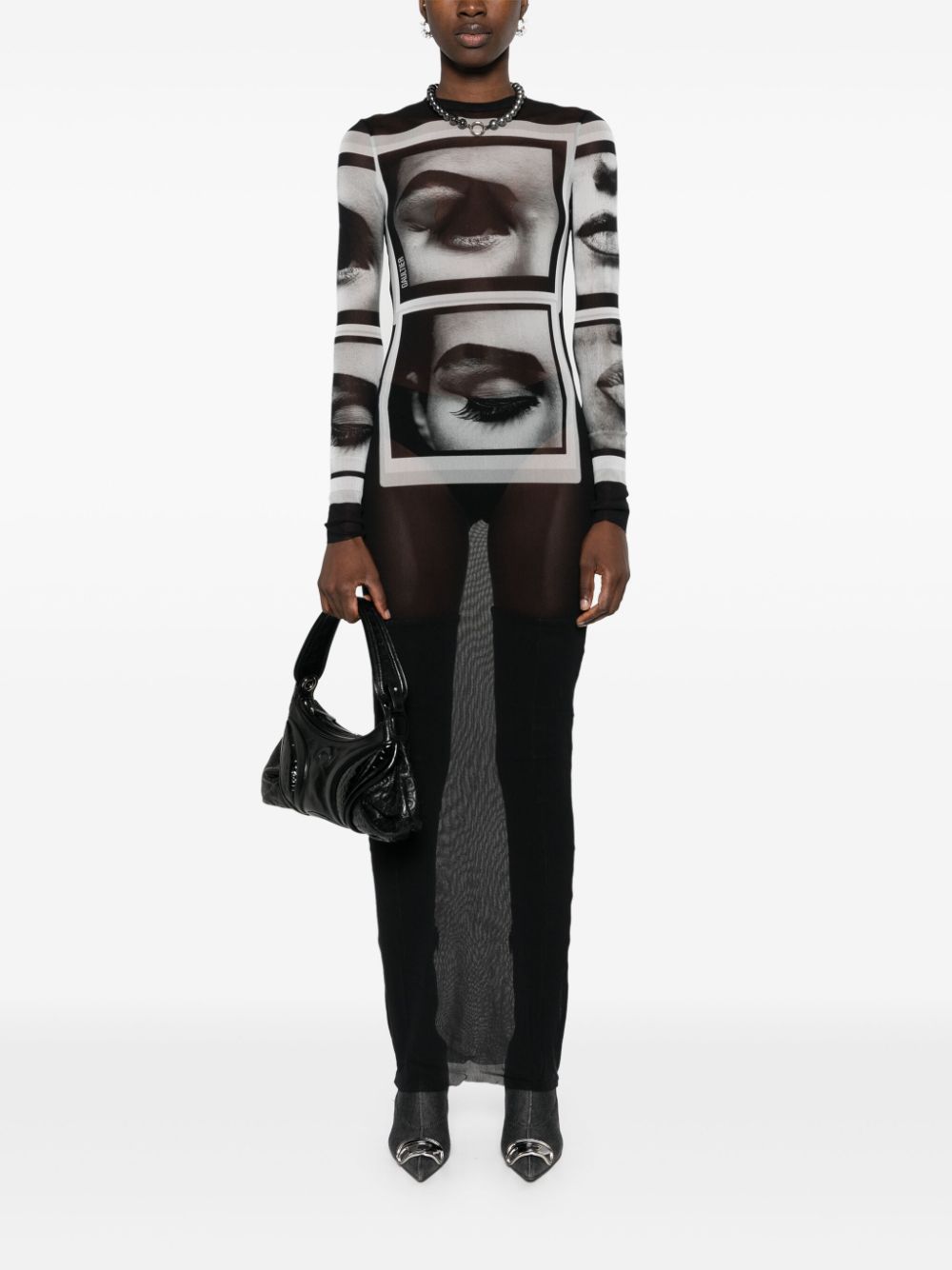 JEAN PAUL GAULTIER Jean Paul Gaultier Face-Print Maxi Dress