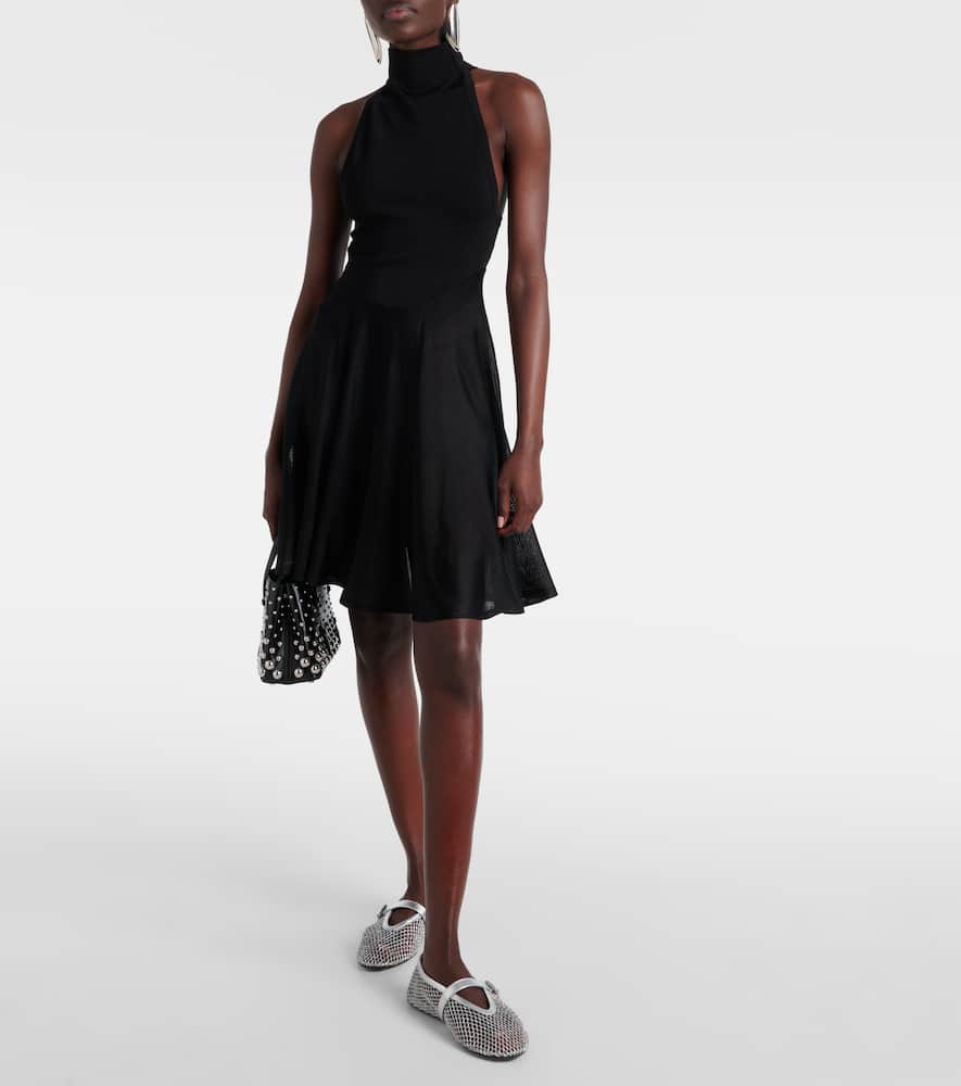 ALAÏA Alaïa Metallic Fishnet Mary Jane Flats
