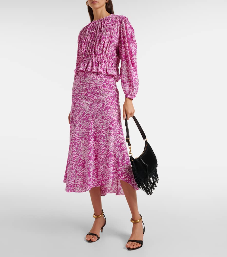 ISABEL MARANT Isabel Marant Gelina Printed Silk-Blend Top