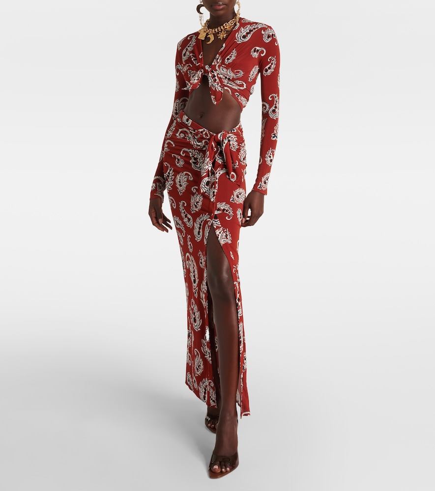 PACO RABANNE Rabanne Paisley Jersey Maxi Skirt