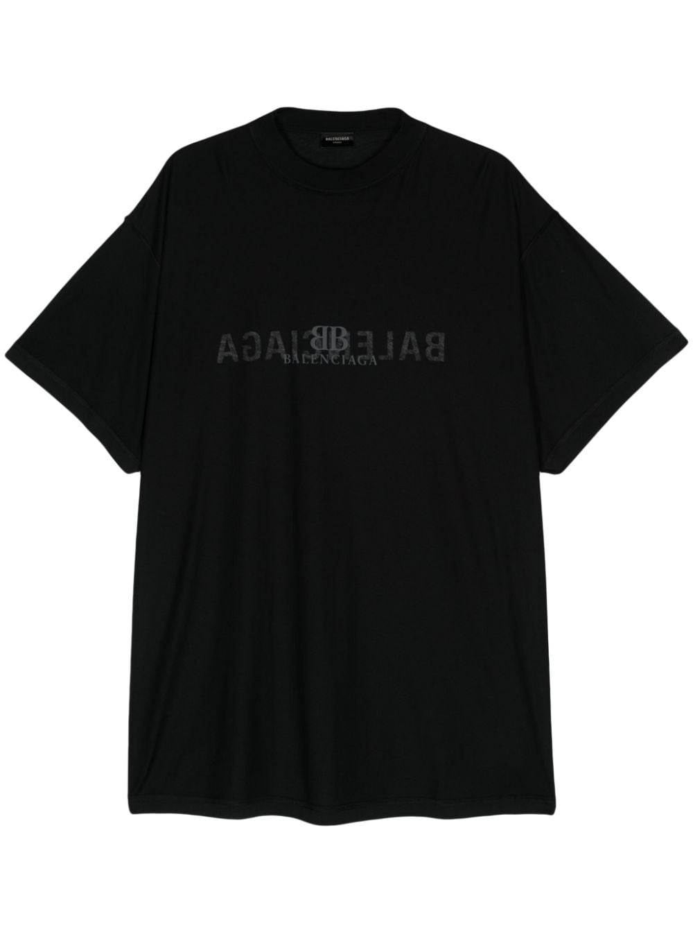 Balenciaga Logo-Print Cotton T-Shirt In Black - 5% Off | Editorialist