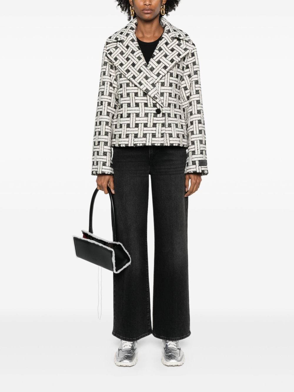KENZO Kenzo Check-Pattern Double-Breasted Jacket