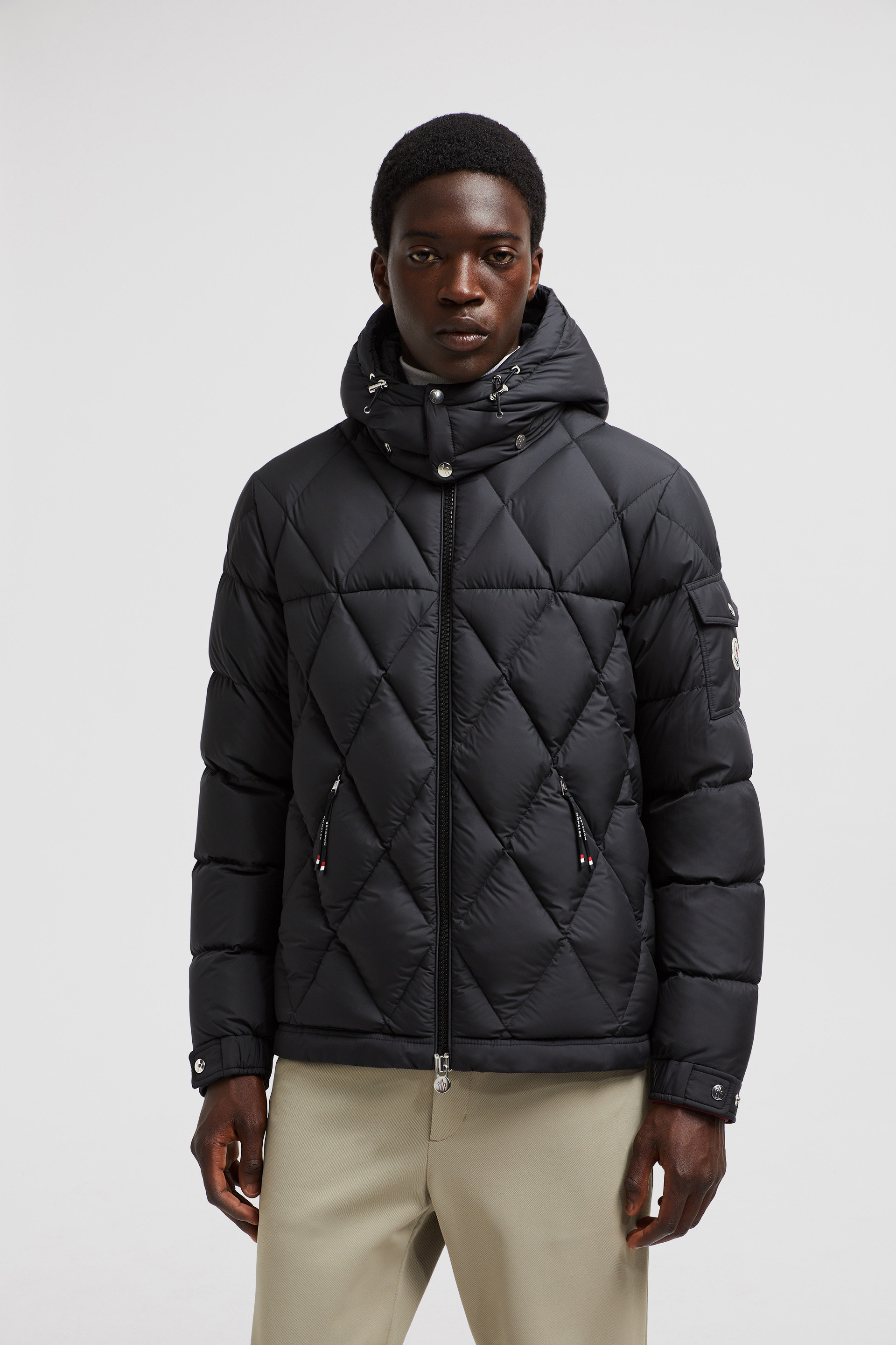Moncler Averole Hooded Diamond-Quilted Down Jacket - Black 