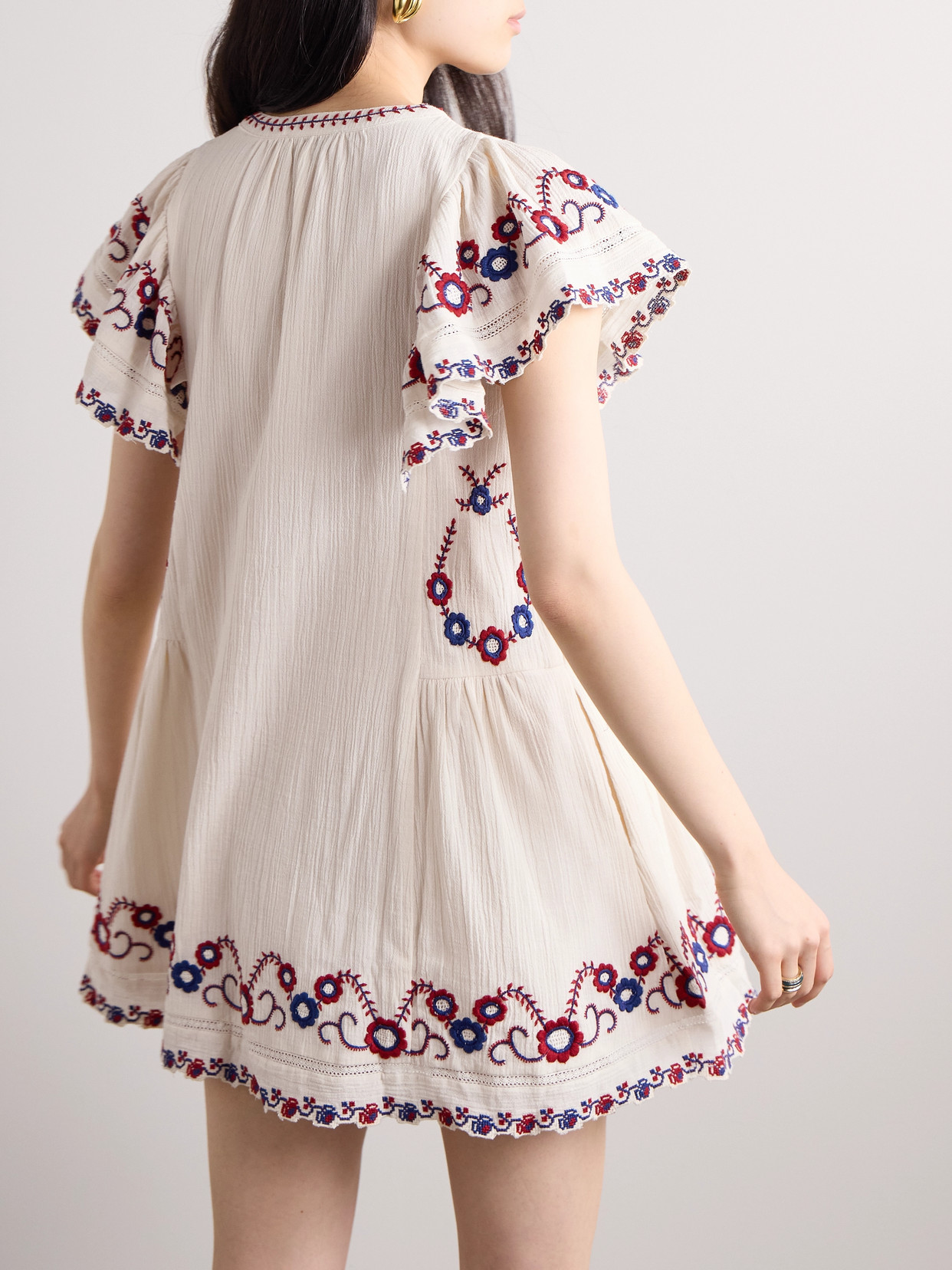 free people santiago embroidered mini dress Sunseeker Resort Beach Shift – Sundaze main image 0