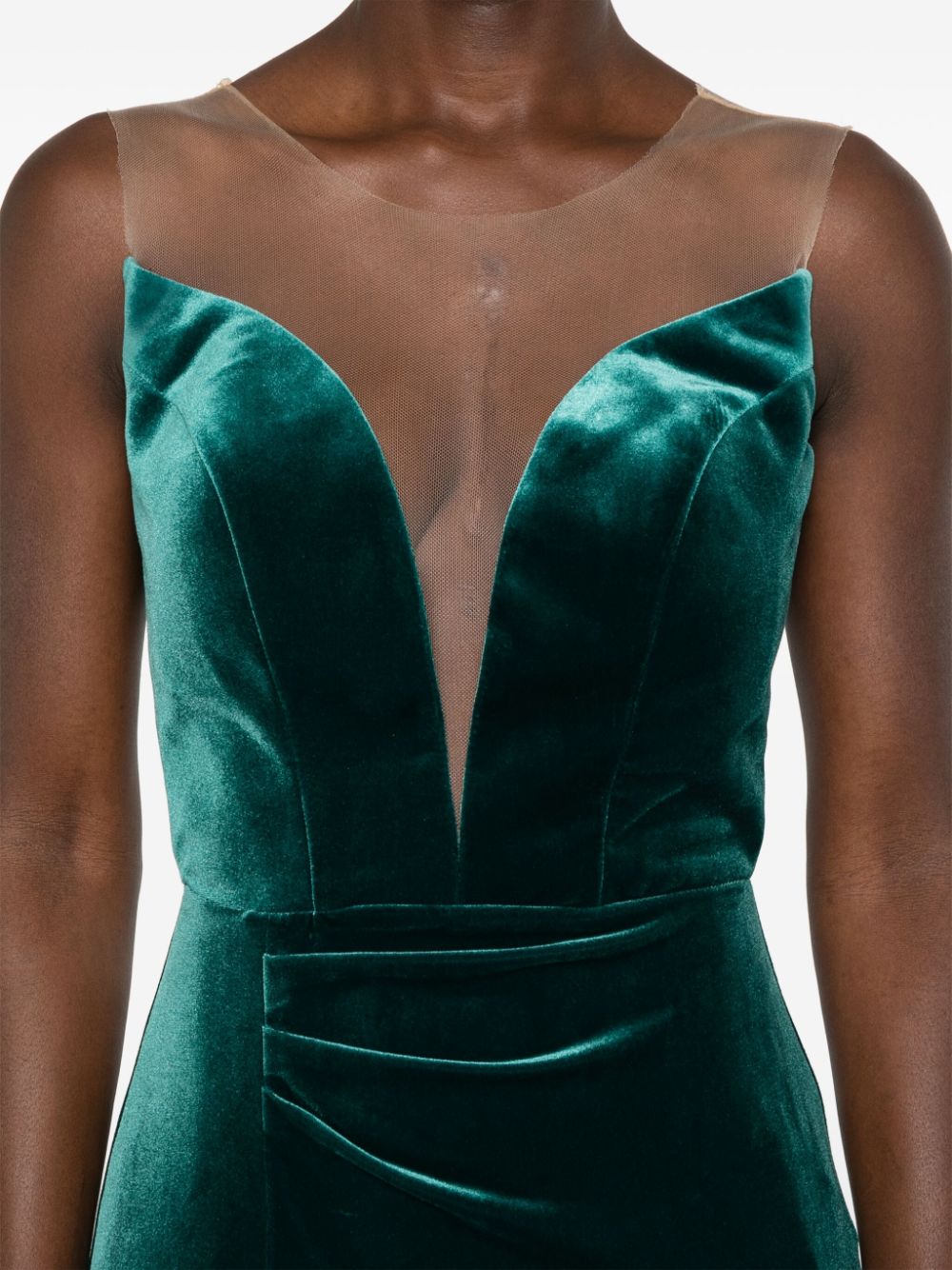 slim fit dress slacks Zapaka Women Velvet A Line Green Bridesmaid Dress with Slit Spaghetti Straps Wedding Party Dress, Olive / US24W main image 1