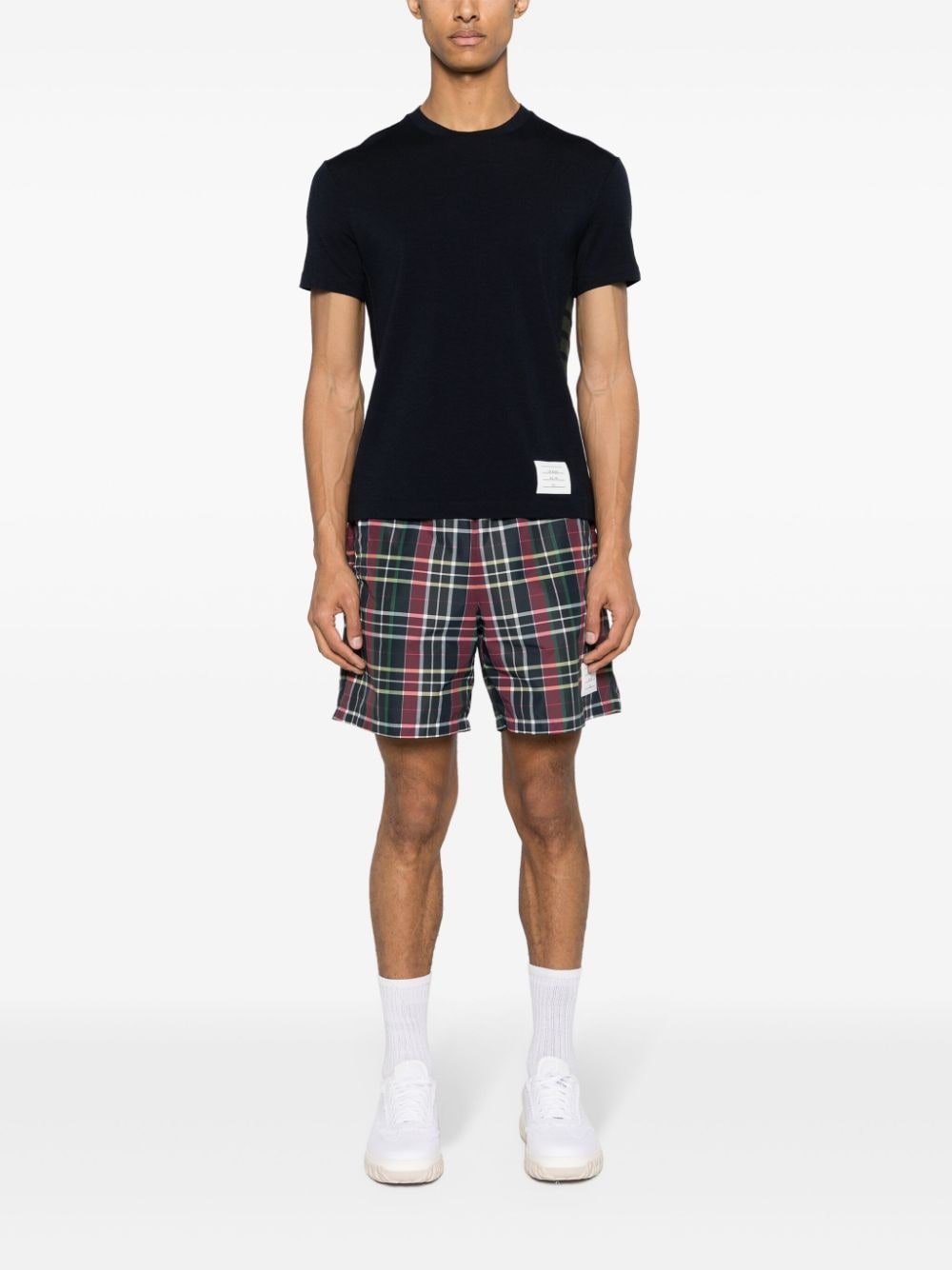 THOM BROWNE stripe-detailing wool t-shirt