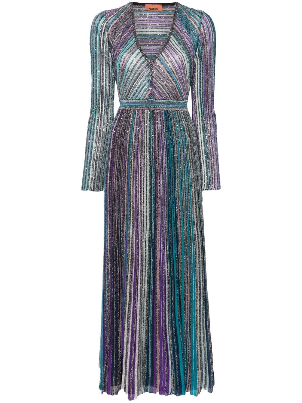 Missoni Sequin-Embellished Maxi Dress Blue Editorialist