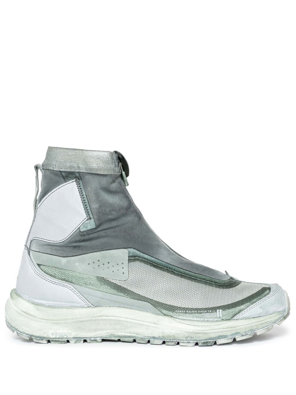 11 By Boris Bidjan Saberi Zip-Up High-Top Sneakers In Green - 58