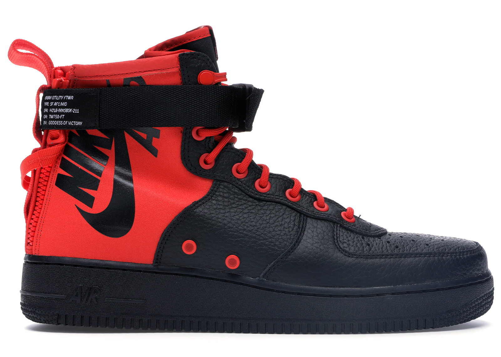 Nike Sf Air Force Mid Habanero Red/Habanero Redone-Colorblack