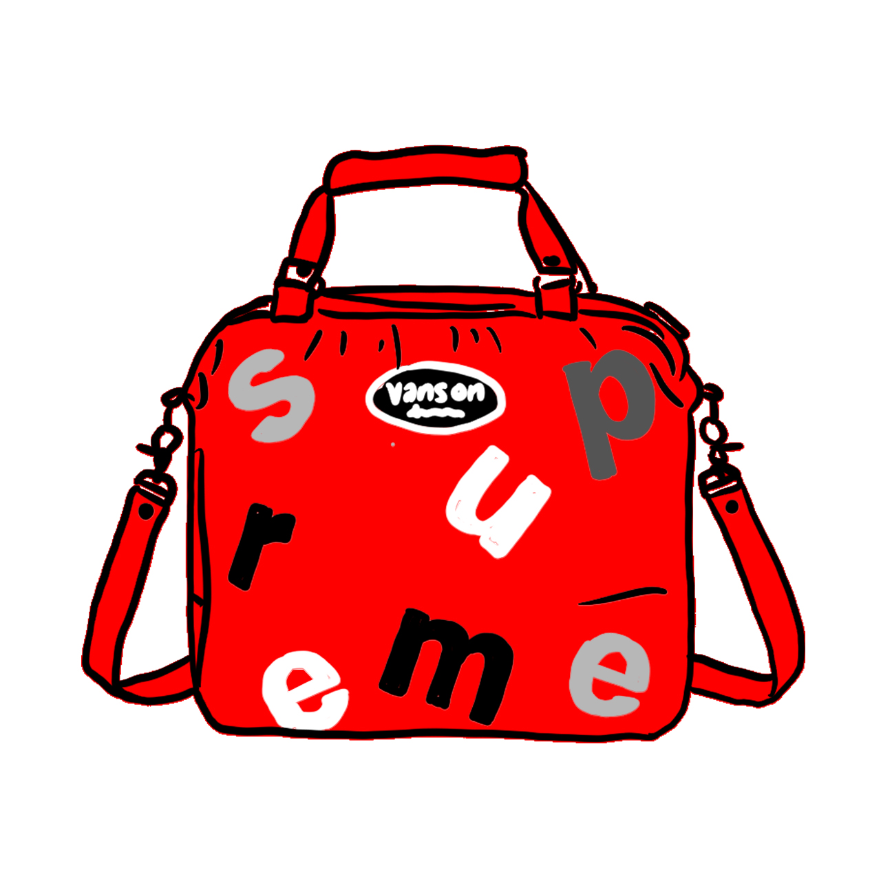 Supreme Vanson Leathers Letters Bag - Red | Editorialist