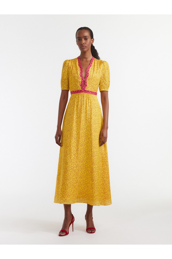 Saloni Tabitha Dress - Yellow | Editorialist