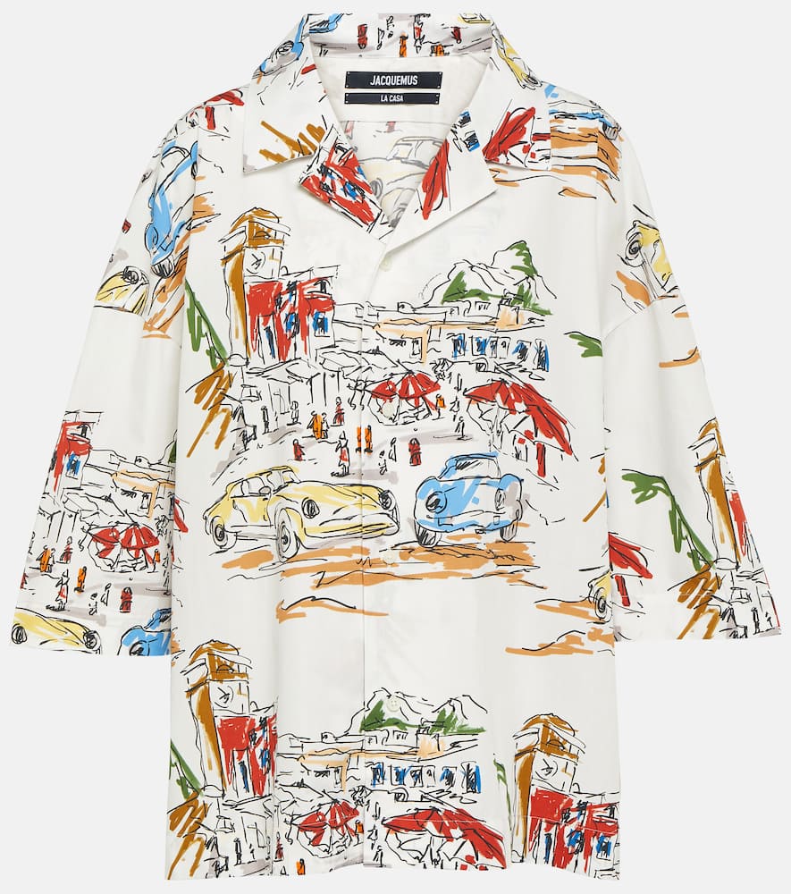 JACQUEMUS Jacquemus Casaco Printed Cotton Bowling Shirt