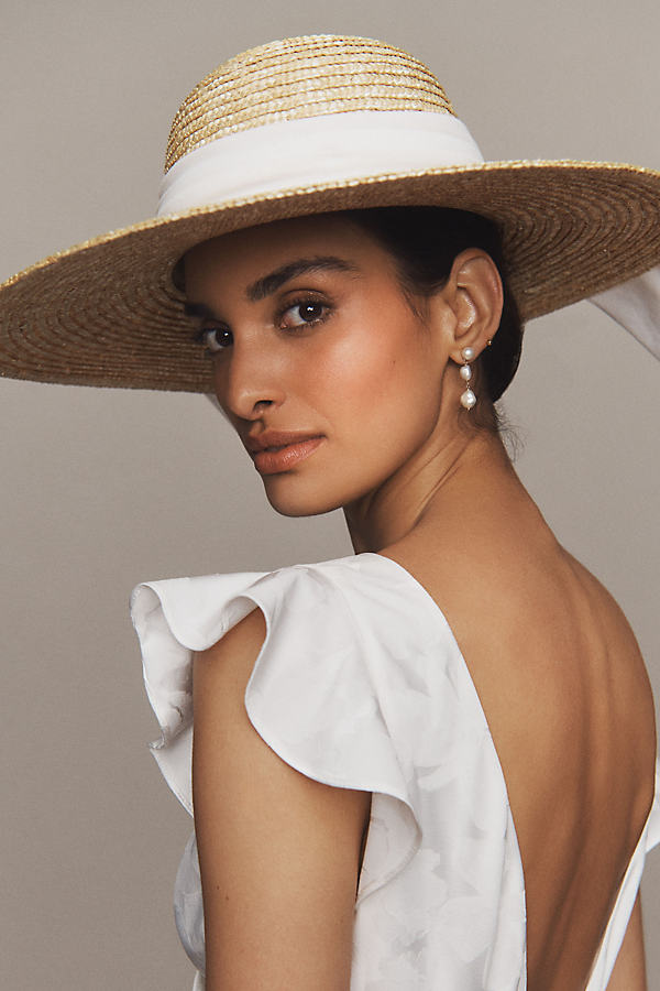Wyeth Bow Straw Hat In White - 23% Off | Editorialist display picture 2