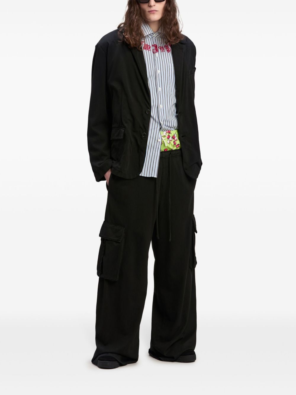 PALM ANGELS Palm Angels Wide-Leg Jersey Cargo Pants