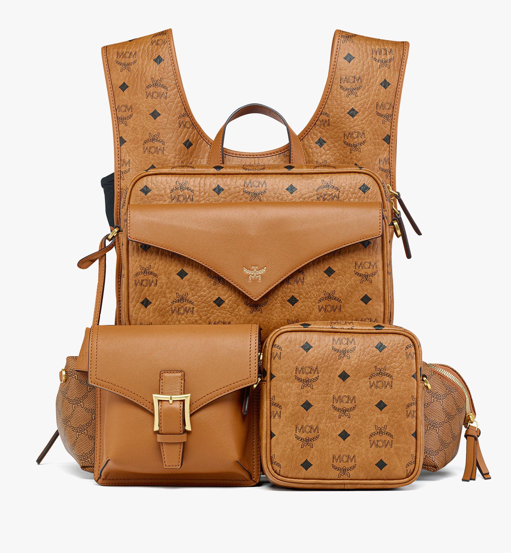 MCM Women’s Brown Essential Visetos Original Backpack MCM Visetos MMKCSVE01C0001 Women,Men Leather Backpack Black  main image 4