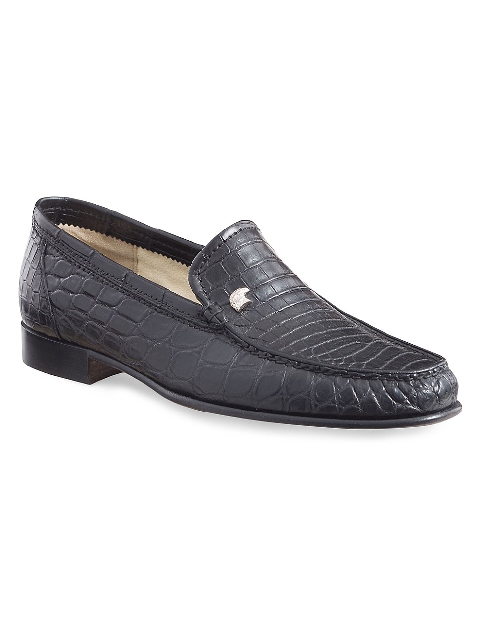 Stefano Ricci Crocodile Leather Loafers In Black 20% Off